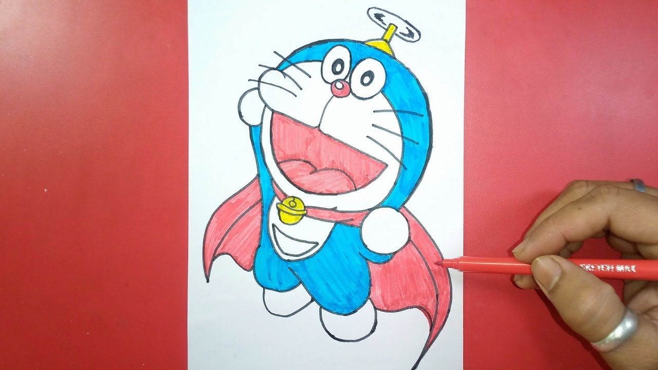 How to draw Doraemon !! Doraemon is flying in the sky!! - YouTube