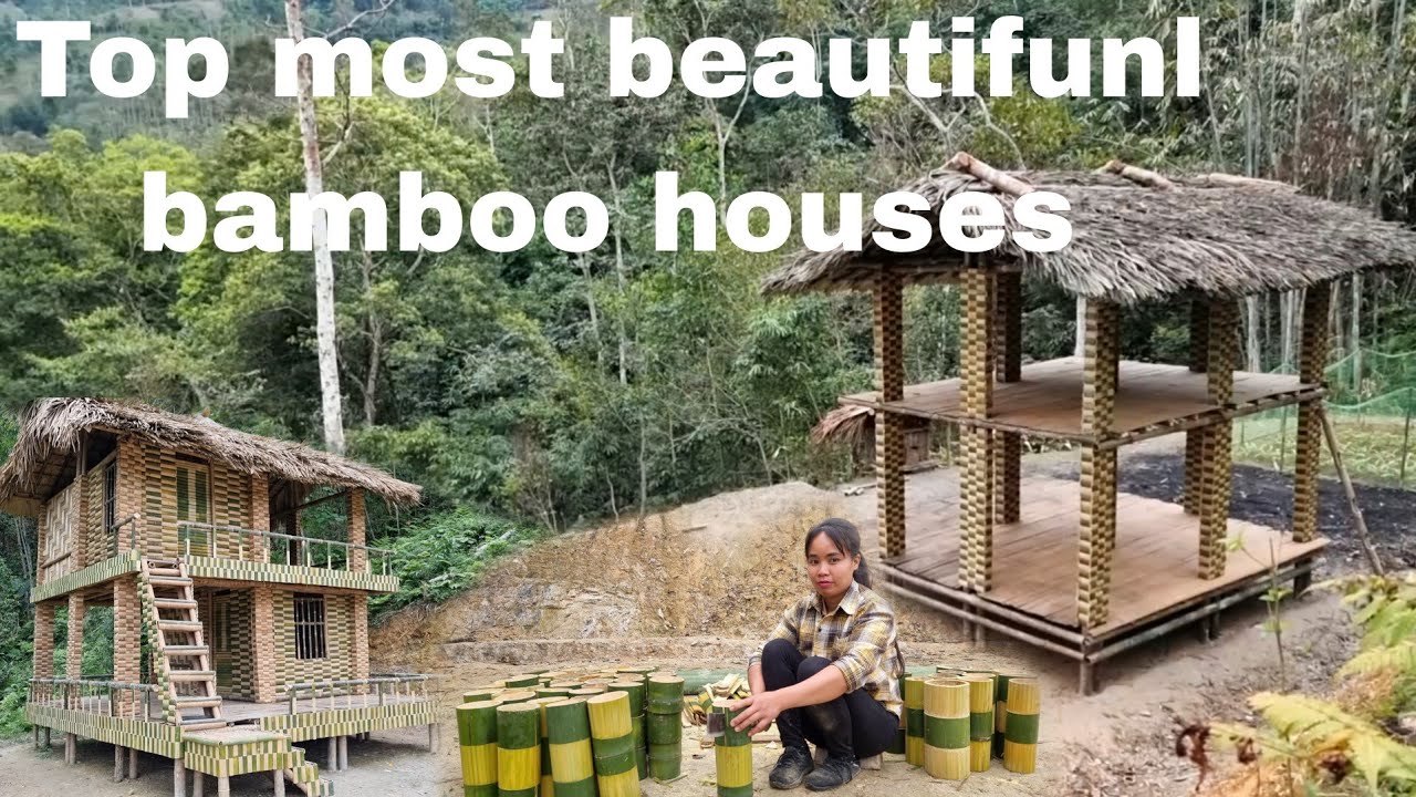 BUILDING A 2-STOREY BAMBOO HOUSE: 15 Days Woman Uses Bamboo To Make ...