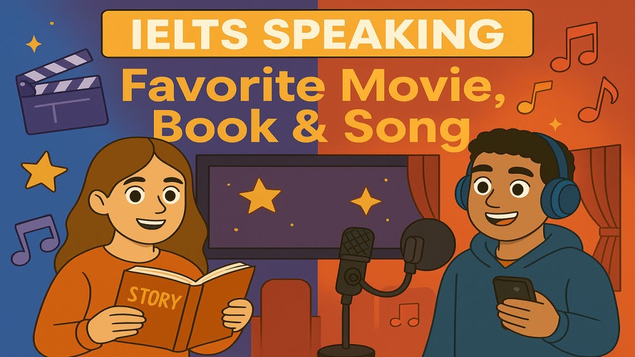 IELTS Speaking Practice: Favorite Movie, Book & Song 🎬📚🎵 | Sample ...