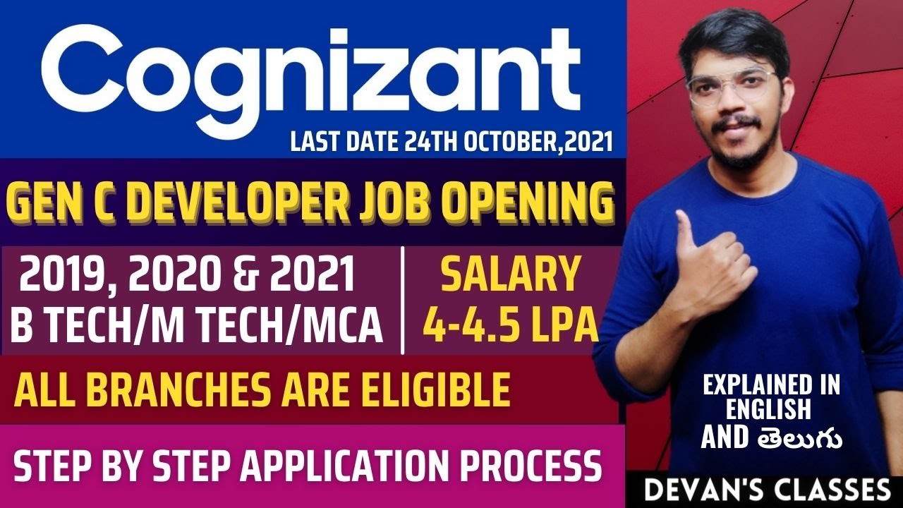 Cognizant Gen C Developer Recruitment | All branches | 4.5 LPA |How to ...