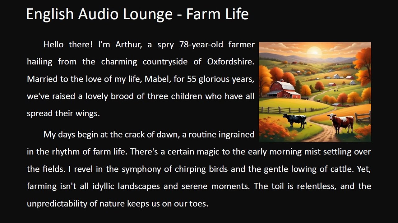 Advanced English | Farm Life | C1/C2 level - YouTube