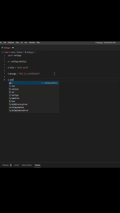how to send notification in windows using python - YouTube