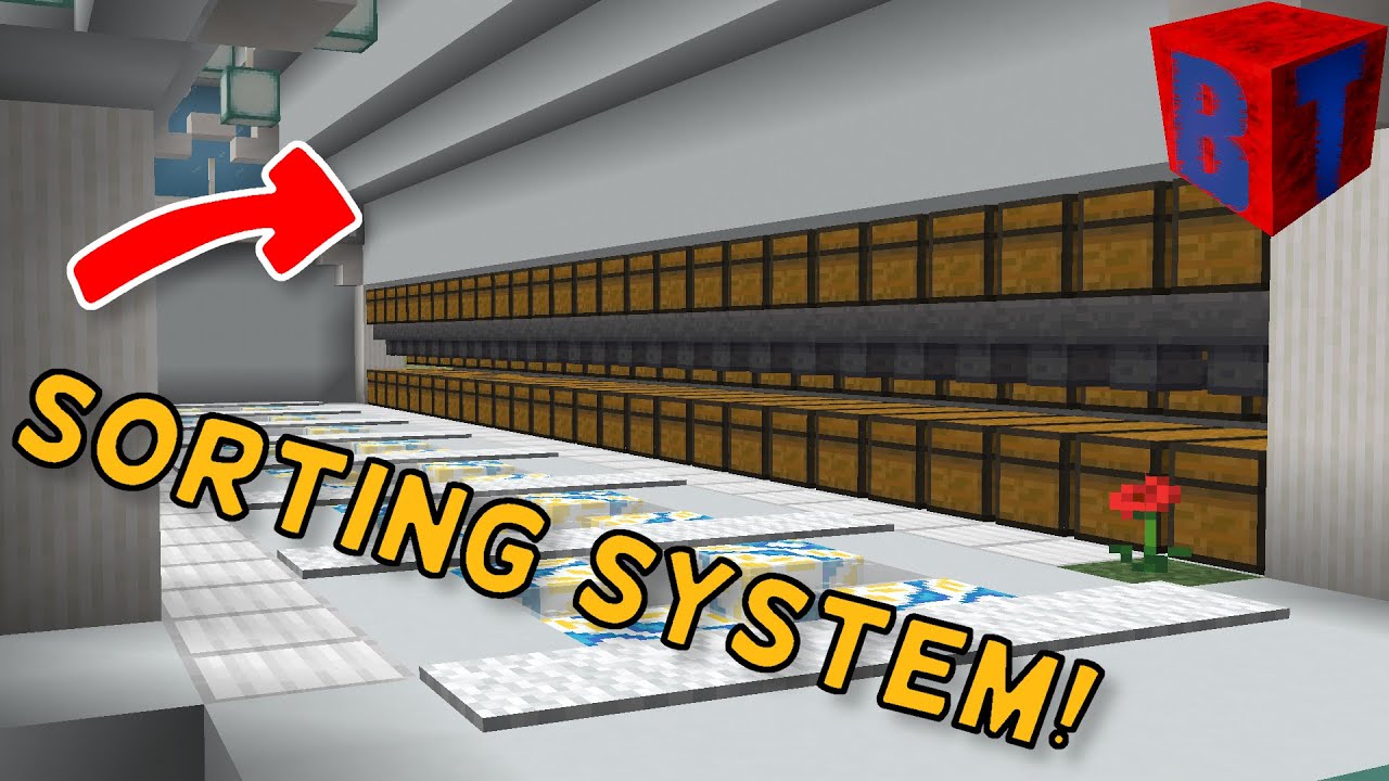 BlockTech 005 - Iron farm SORTING SYSTEM - YouTube