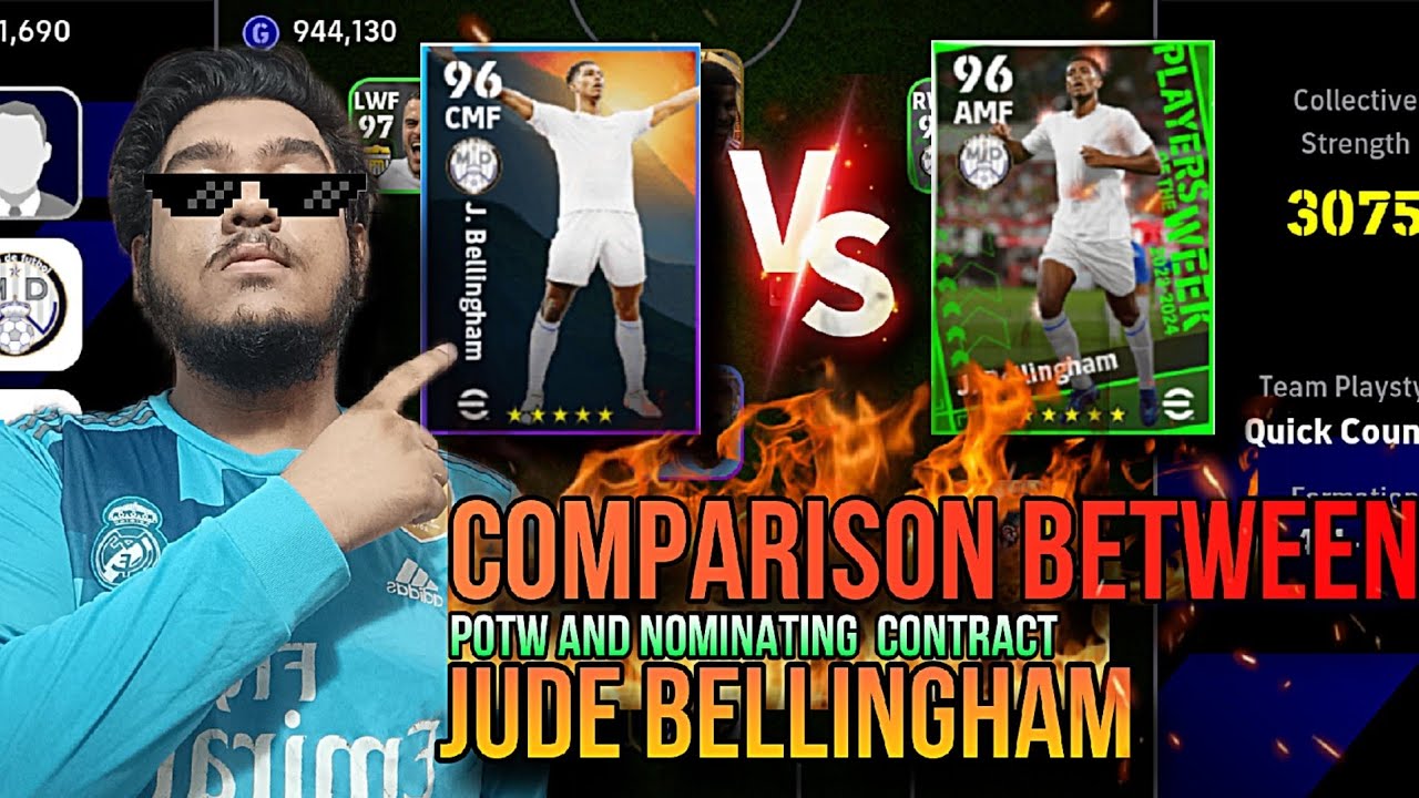Comparison between player of the week and nominating Contract Jude ...