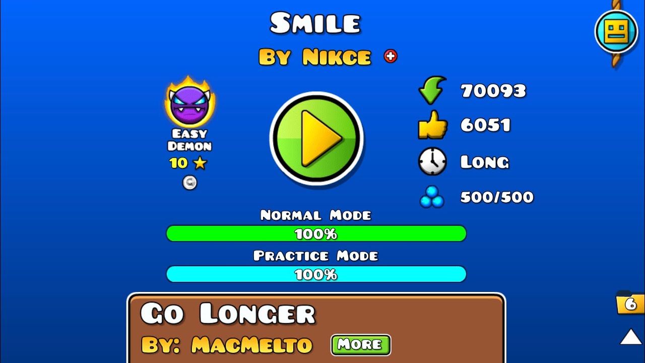 Smile 100% [Coin] (Easy Demon) by Nicke | Geometry Dash - YouTube