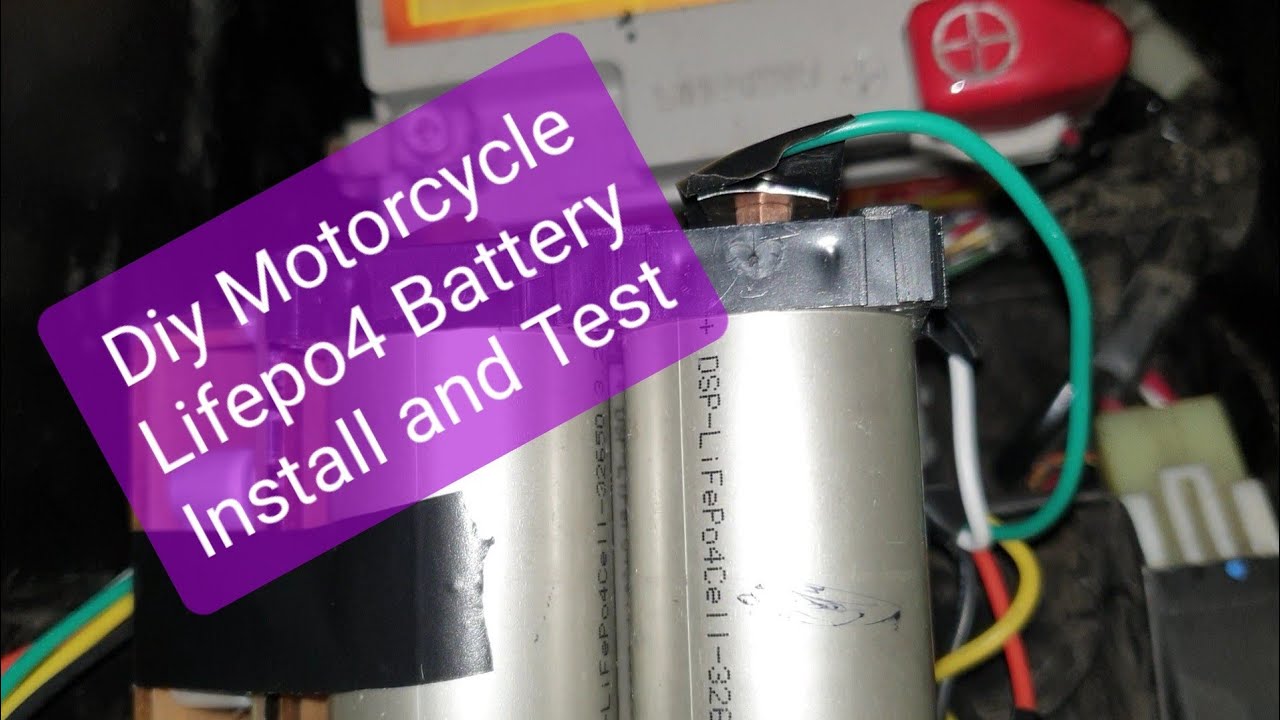 Testing Diy 32650 Lifepo4 motorcycle battery and installation - YouTube