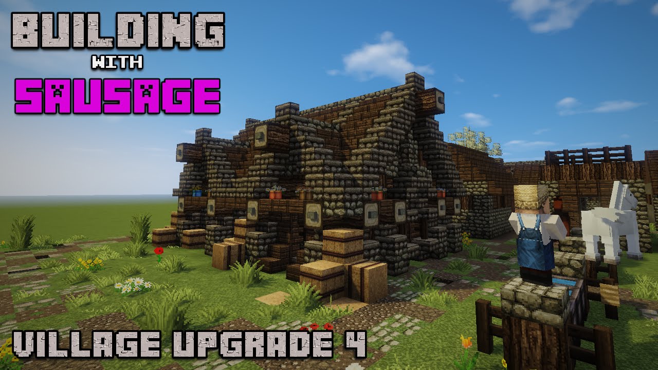 Minecraft - Building with Sausage - Village Upgrade 4 (Stables ...