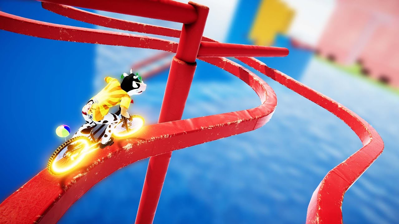 WIPEOUT OBSTACLE COURSE WITH BIKES! (Descenders) - YouTube