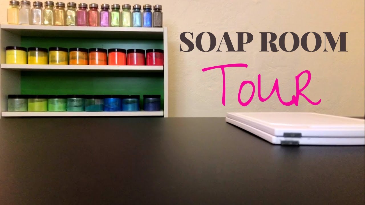 little soap room tour and behind the scenes of soap making - YouTube