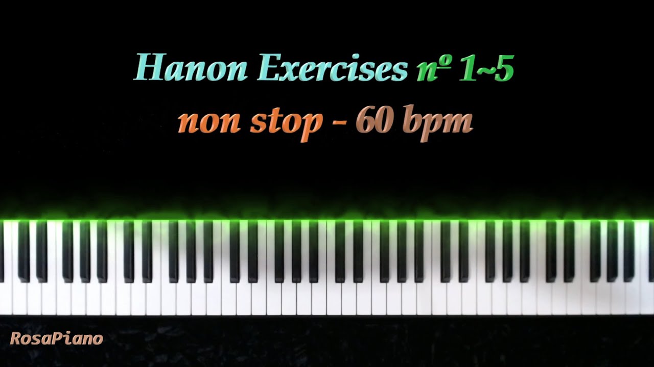 Non Stop - Hanon Exercises nº1~5 - Tutorial 60bpm - let's play piano ...
