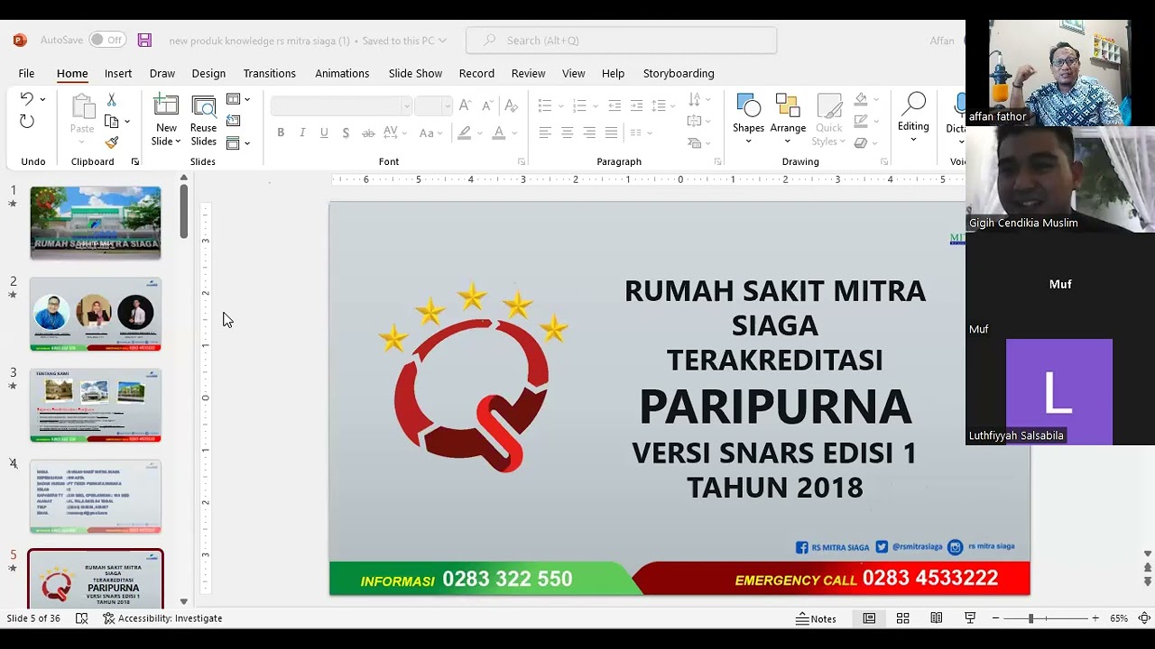 Zoom produk knowledge rs mitra siaga - YouTube