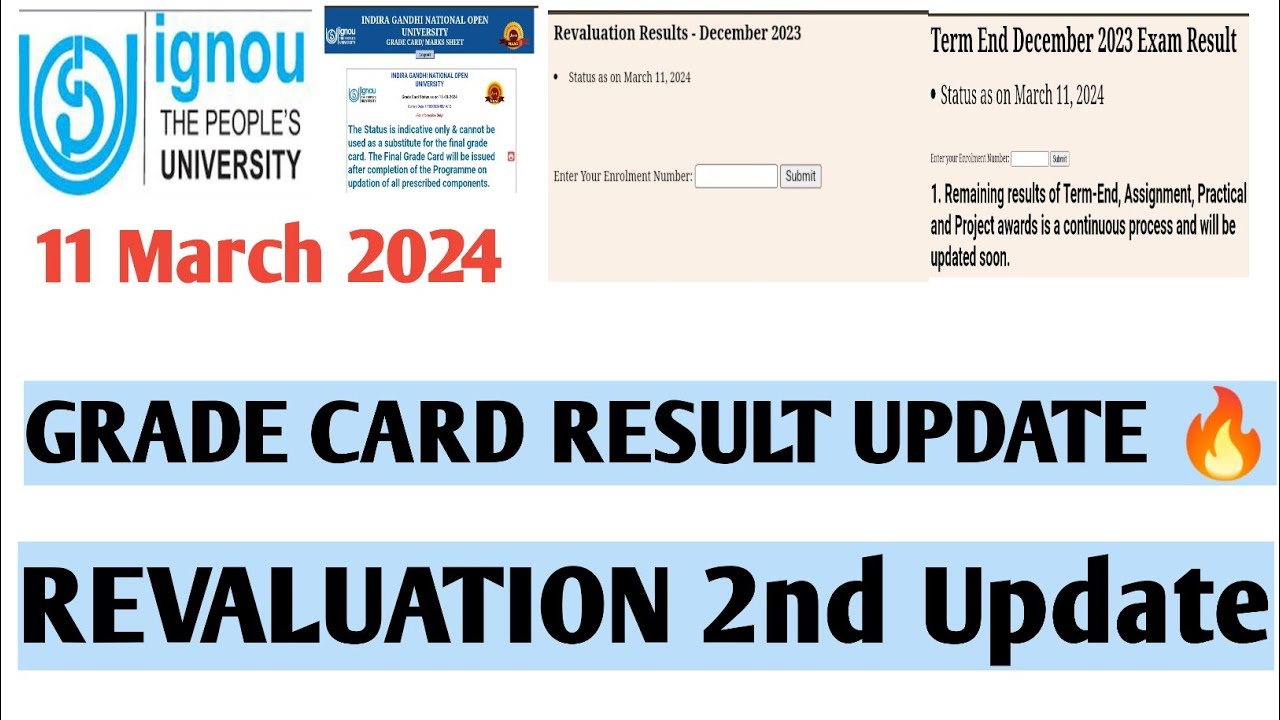 IGNOU GRADE CARD NEW UPDATE REVALUATION RESULT 2ND UPDATE 🔥 - YouTube