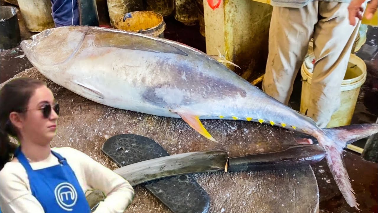 EXPERT TUNA FISH CUTTING PERFECT IN FISH MARKET || SELECTION OF SHARP ...