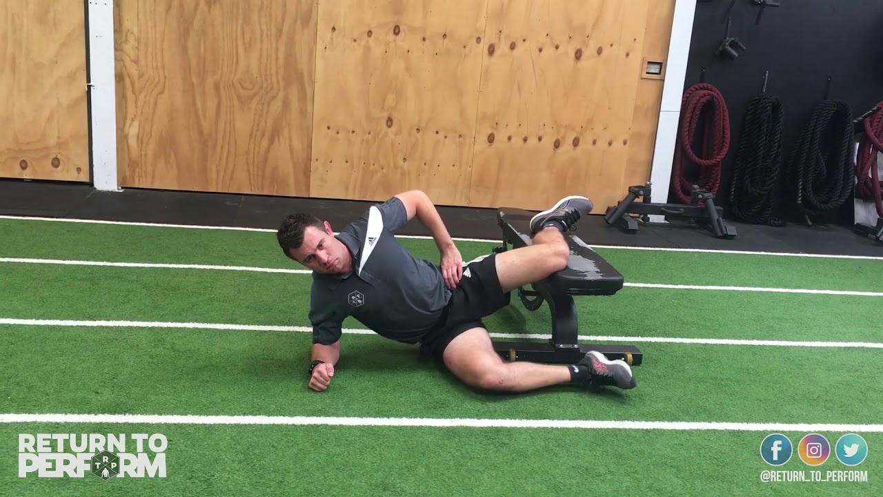 Bench Adductor Bridge - Short Lever Reps [Exercise Demonstration] - YouTube