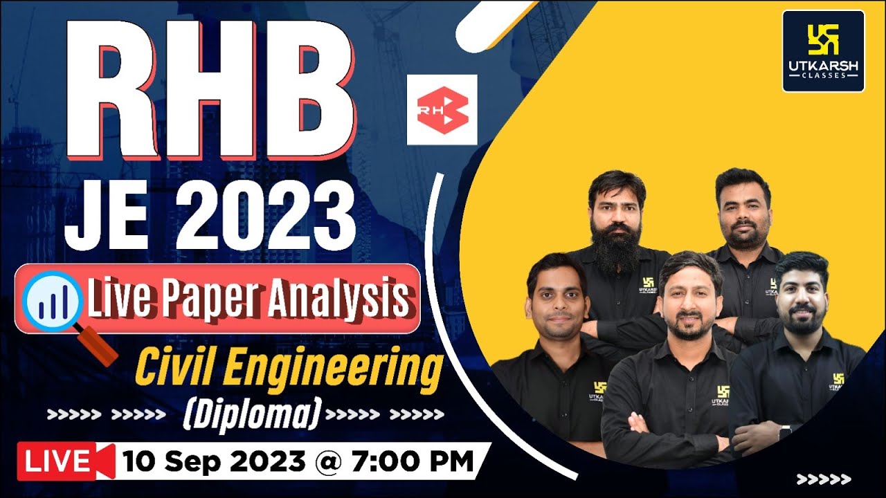 RHB-JE 2023 Exam | Live Paper Analysis | Civil Engineering-Diploma ...