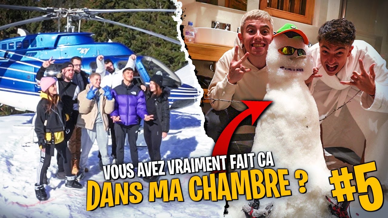 Inoxtag et Michou font un bonhomme de neige dans ma chambre #5 - YouTube