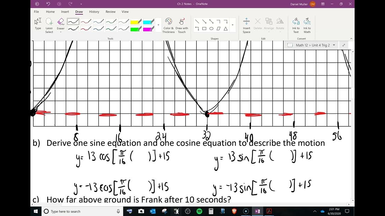 Unit 4 Chapter 2 Trig Word Problems Part 1 - YouTube