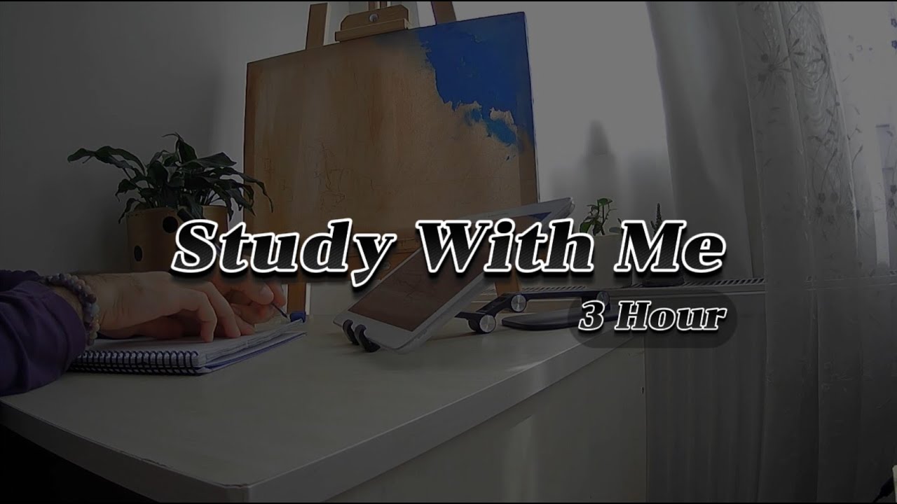 3-HOUR Study With Me 📚🌧 Rain Sounds & Pomodoro Timer 60 & 10 #Study # ...