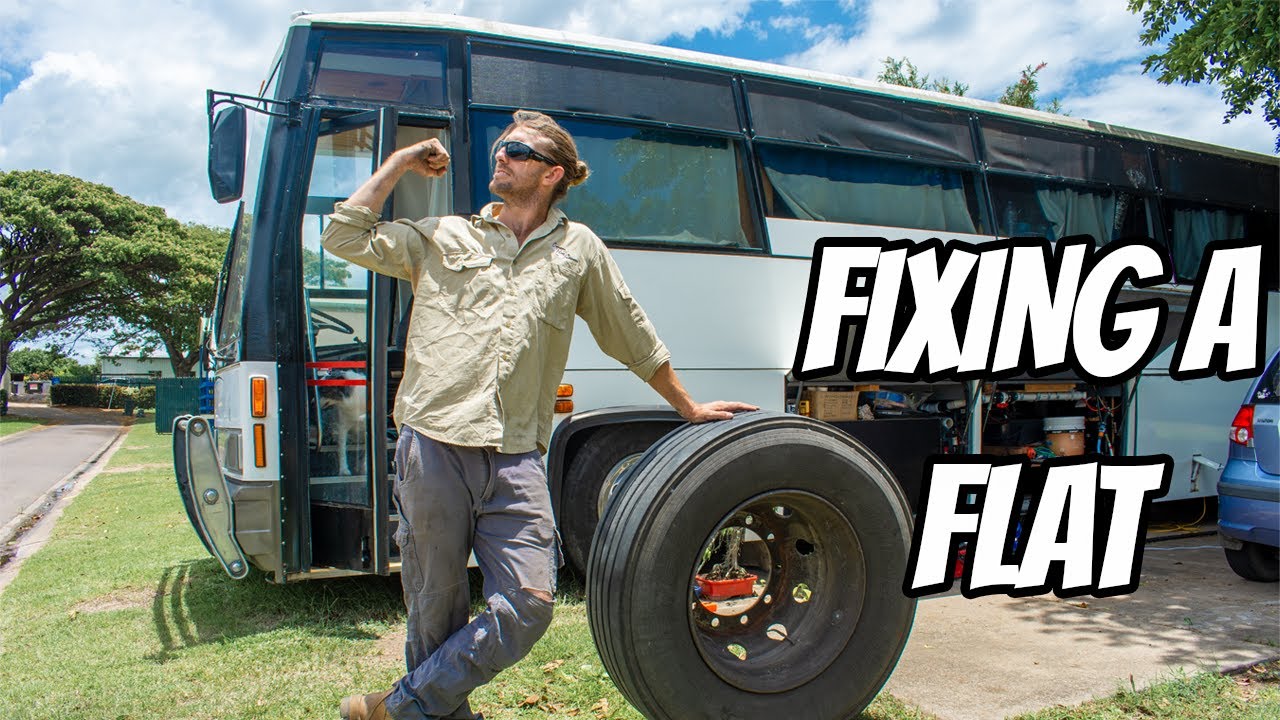 How to Change a Bus Tyre | Converted Bus Repair - YouTube
