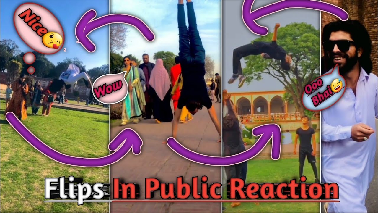 Reaction Video 😘New flip reaction video😚||Flips in public girls ...