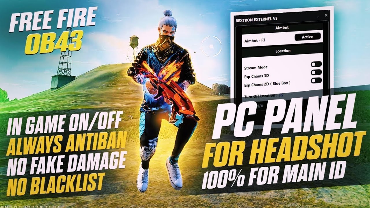 OB43 FREE FIRE NEW PANEL IN PC | AIMBOT PANEL | FAKE DAMAGE FIXED ...