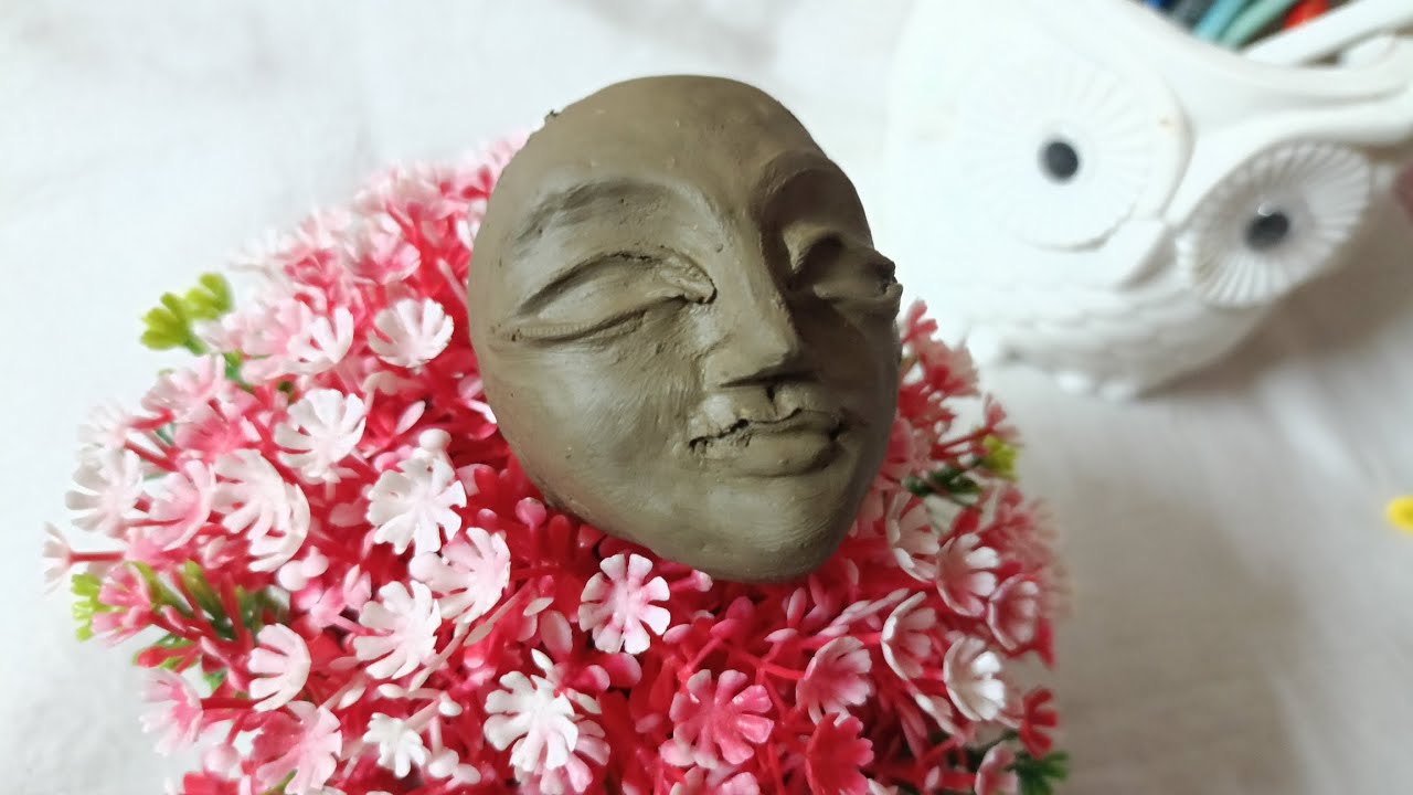 How to make clay face easy||small clay face|#art #diy #viralvideo # ...