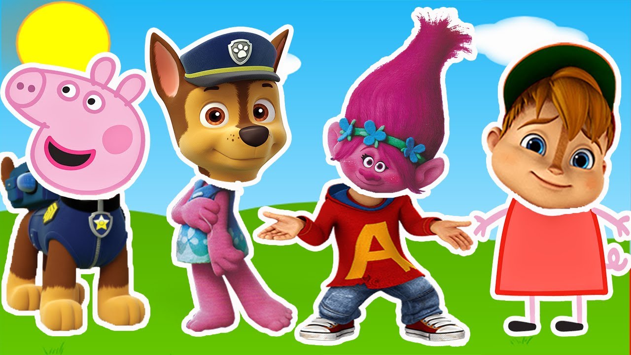 Wrong Heads Paw Patrol Trolls Peppa Alvin Funny Super Heroes | 슈퍼히어로 ...