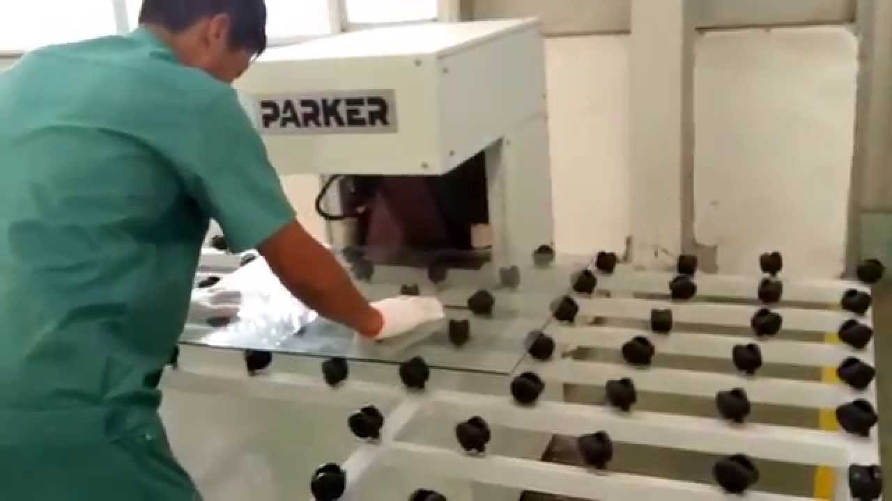 Glass edge finish machine - YouTube