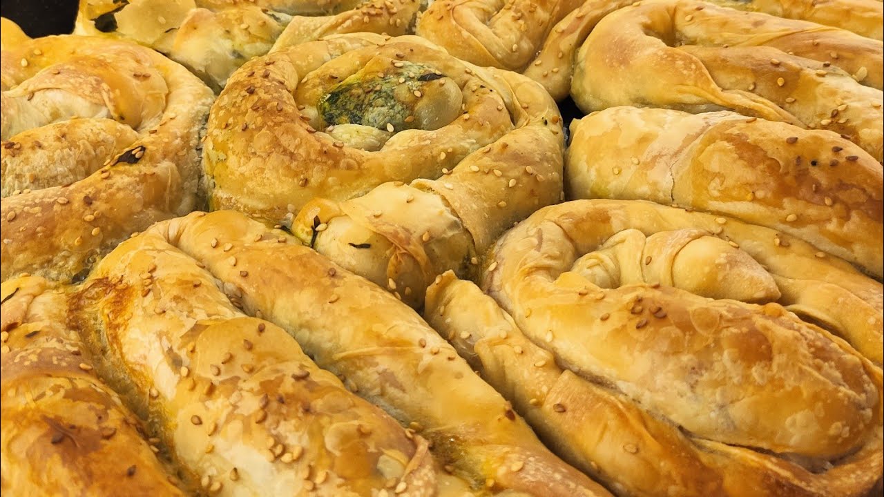 Spinach & Feta Cheese Rolled Burek - YouTube