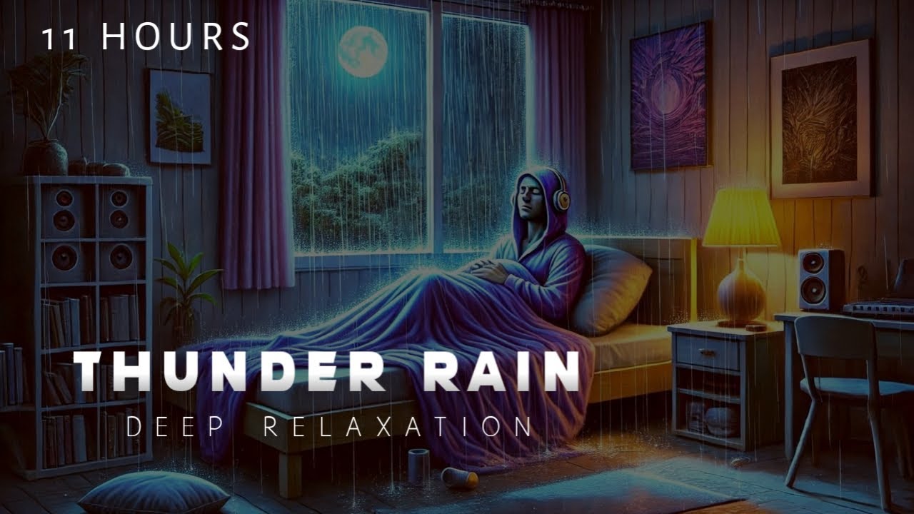 Cure Insomnia with Concussive Storms, Heavy Rain, Strong Wind, Powerful Thunder on Peeling Tin ...