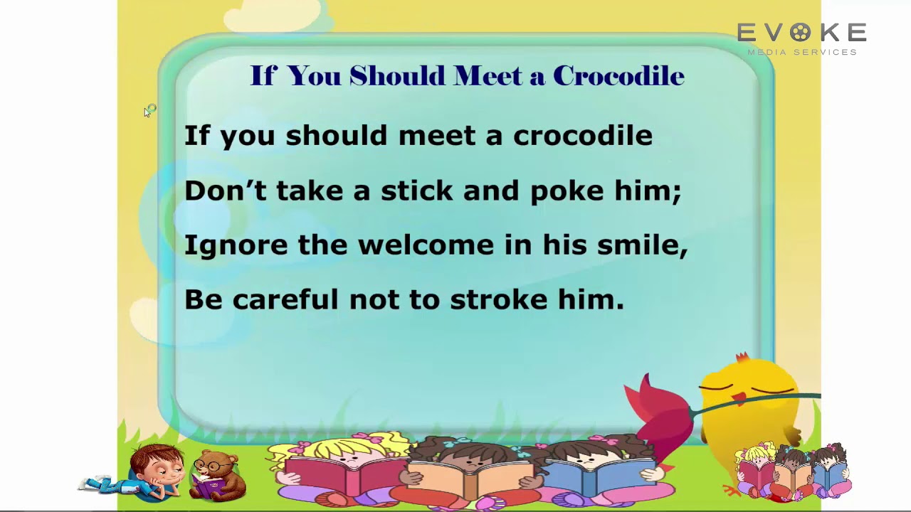 IF YOU SHOULD MEET A CROCODILE | KIDS POEM | ENGLISH - YouTube