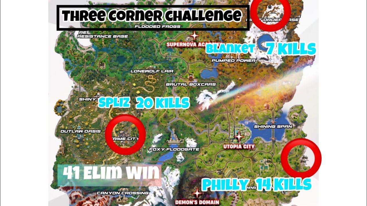 3 Corners Challenge in FORTNITE BATTLE ROYALE (Crazy 41 Kill Win) - YouTube