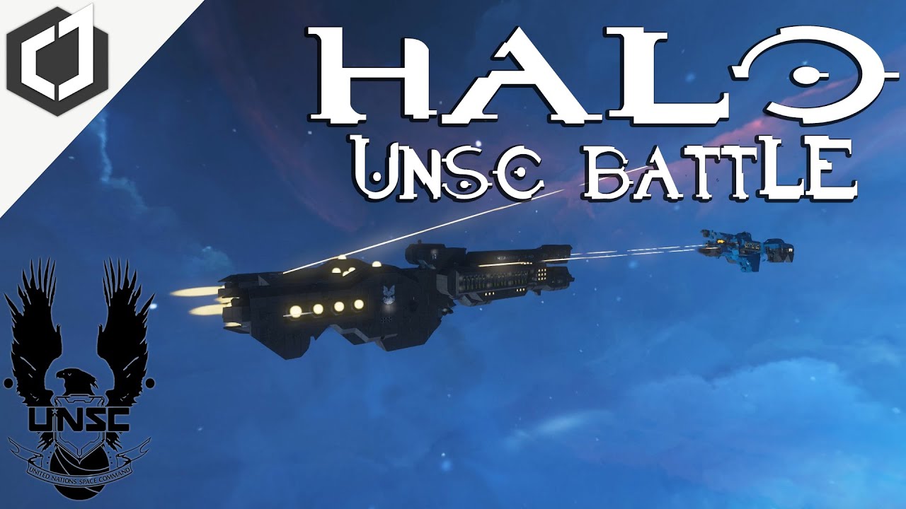 UNSC FRIGATE EPIC BATTLE | Space Engineers - YouTube