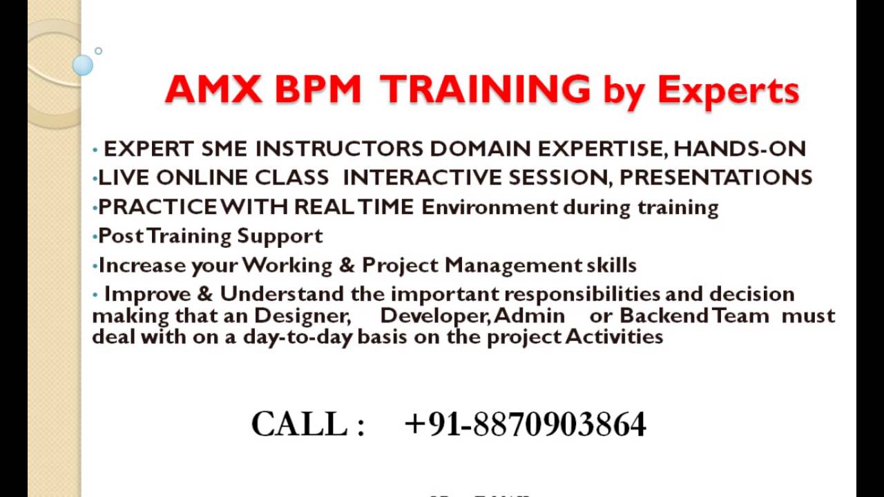 AMX BPM Online Training - YouTube