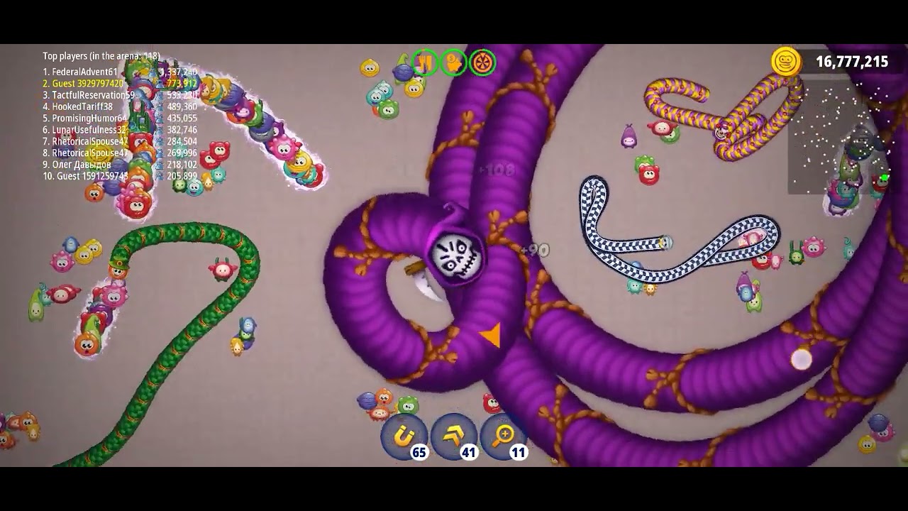 Grim reaper type of worms #wormszoneio million score - YouTube