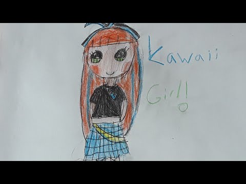 Kawaii Kız Çizim 💙🖤#KarantinadaÇizim