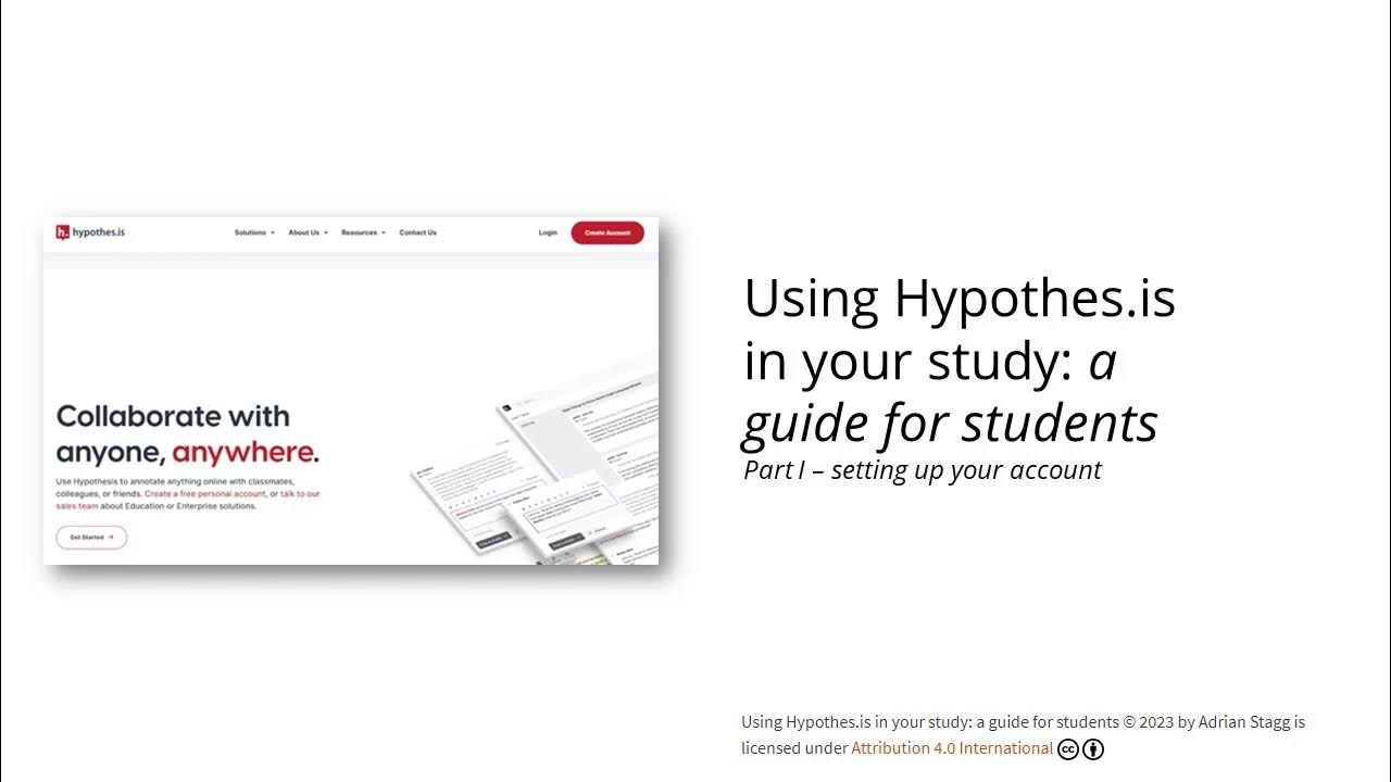 Using Hypothes.is in your study - Part One Creating an account - YouTube
