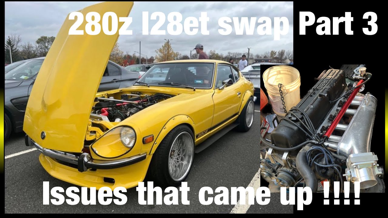 280z l28et swap Part 3 flywheel from the N/A not fitting - YouTube