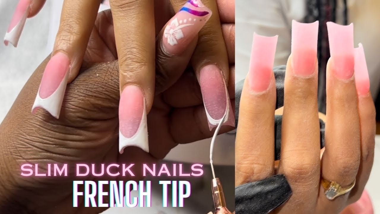 SLIM DUCK NAILS! | French Tip Duckies | Full Acrylic Nail Tutorial ...