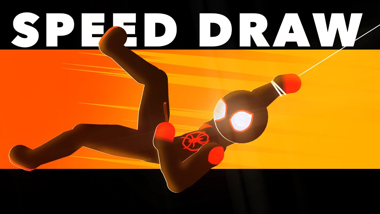 Spider-man Stick art Speed Draw! - YouTube
