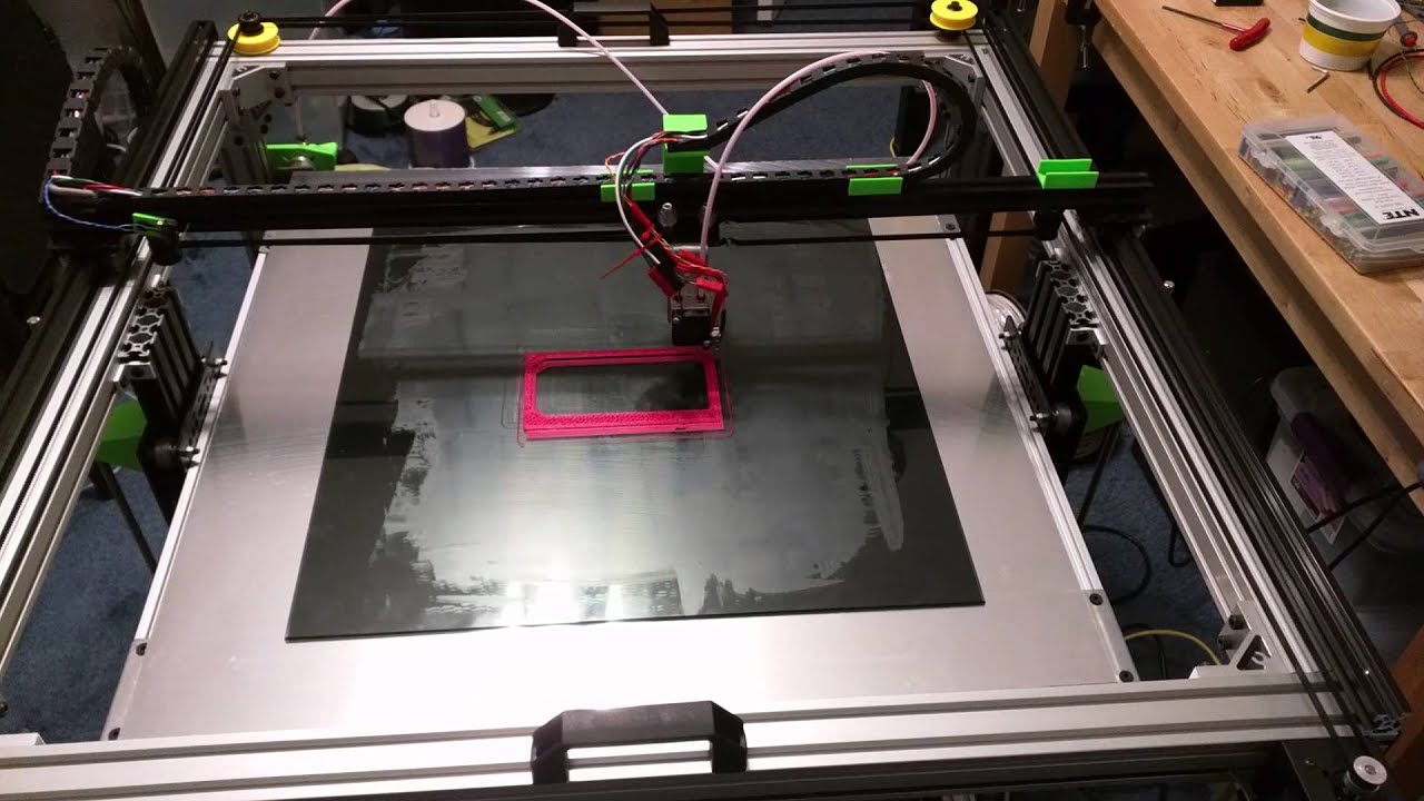 BigCube CoreXY bot's first print! - YouTube