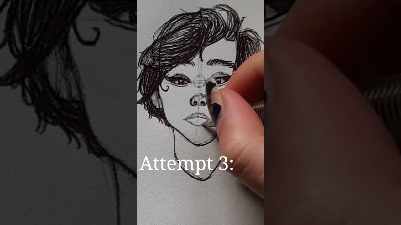 same drawing 3 times challenge #art #drawing - YouTube