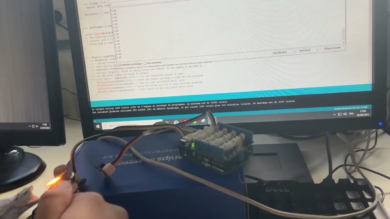 Alarme incendie arduino - YouTube