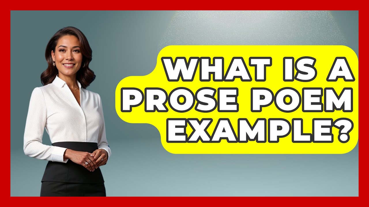 What Is A Prose Poem Example? - Tales And Texts - YouTube