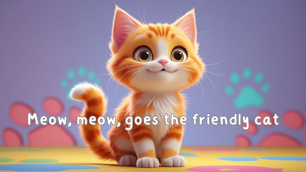 Meow, meow, goes the friendly cat | #nurseryrhymes #kidssong # ...