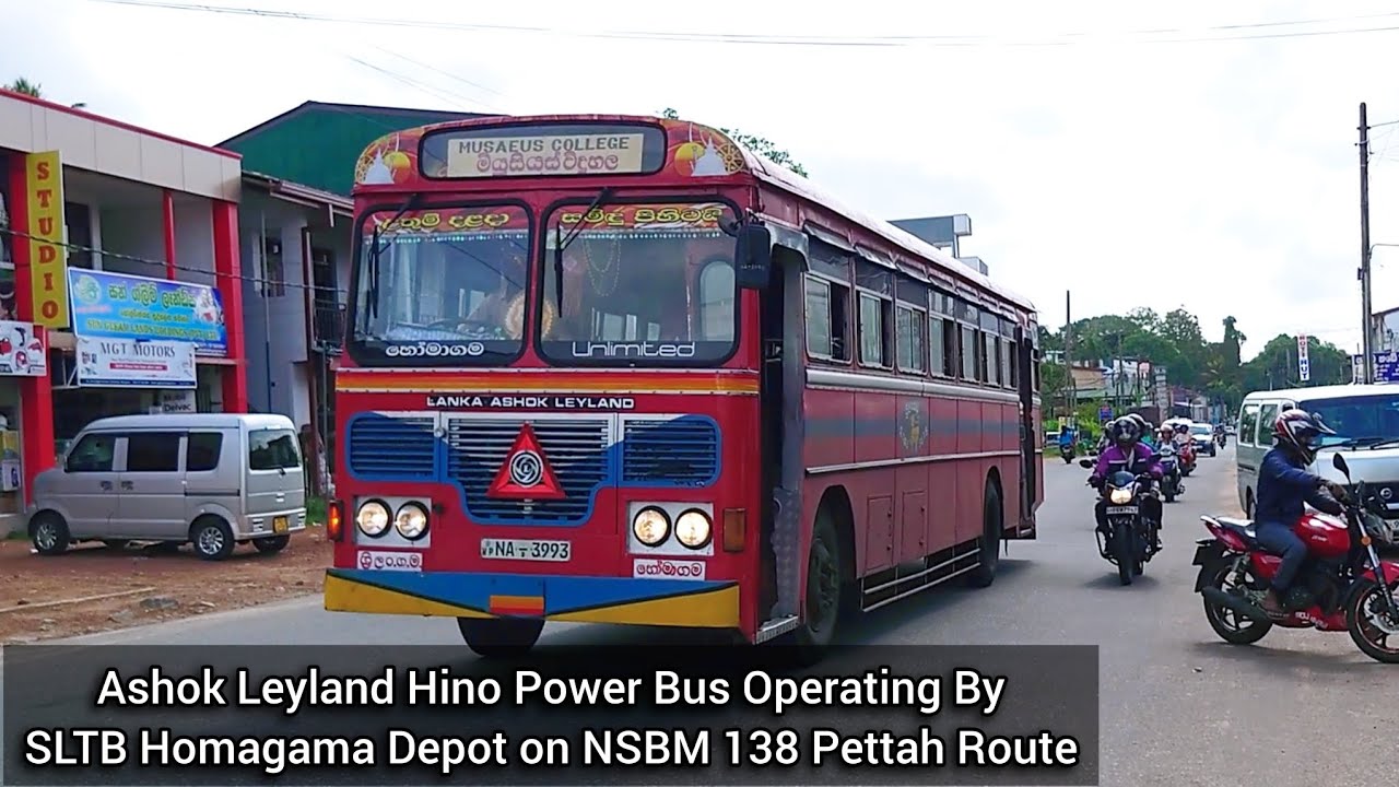 Ashok Leyland Hino Power Bus Operating By SLTB Homagama Depot on NSBM - Homagama 138 Pettah ...