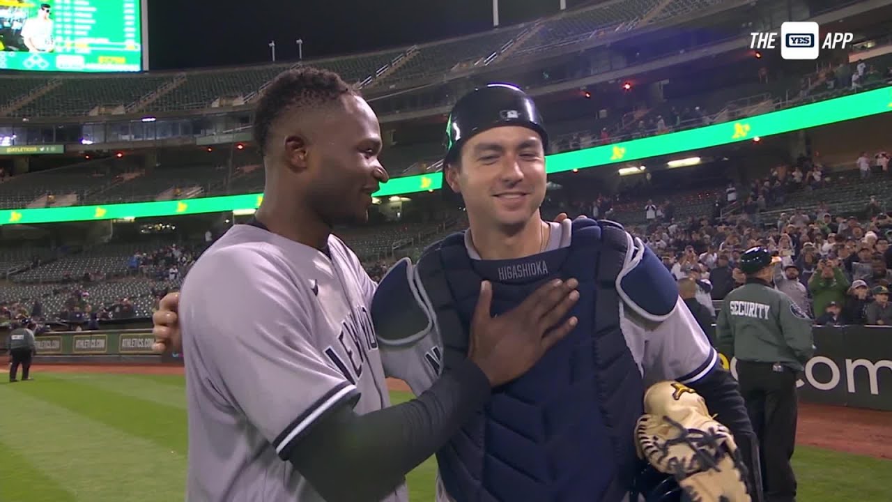 Domingo Germán and Kyle Higashioka together after perfection - YouTube