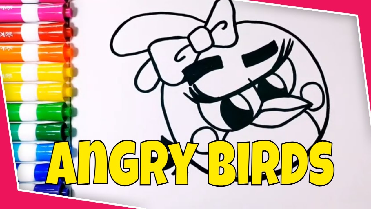 How to Draw and Color the Cute Red Girl Bird from Angry Birds. - YouTube