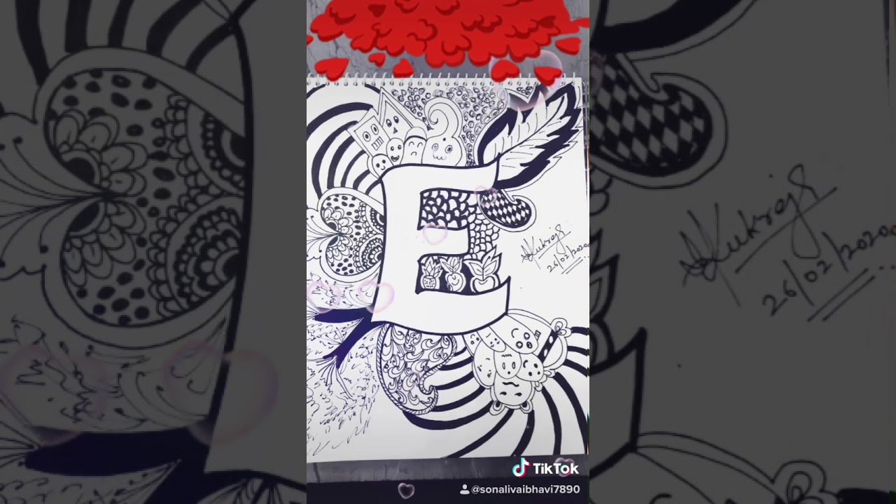 Doodle Art-14 Alphabet -E - YouTube