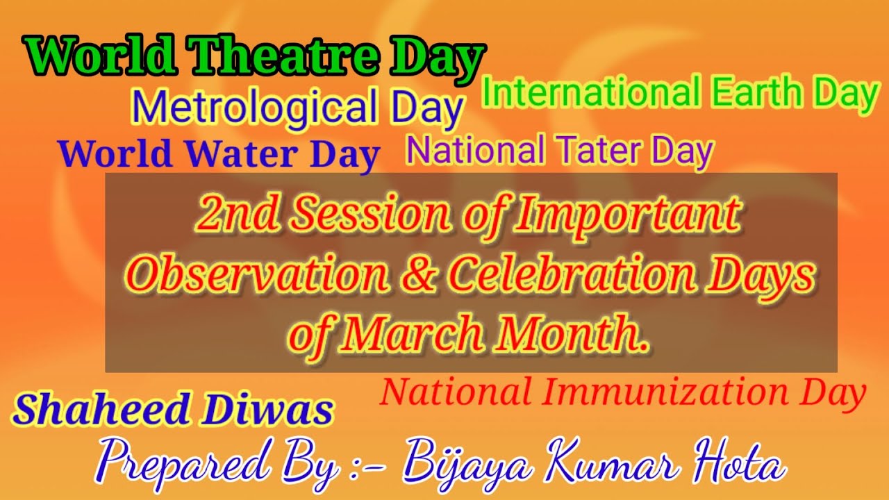 Celebration Observation Days Of March Session 2 Important Days celebration-observation-days-of-march-session-2-important-days